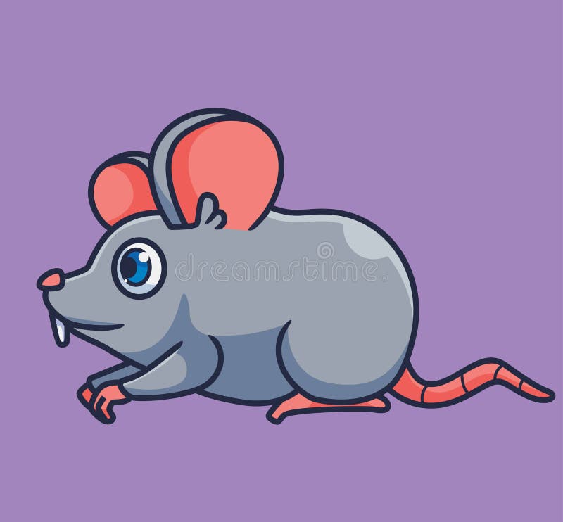 Cute Cartoon Mouse. Isolated Cartoon Animal Illustration Vector Stock ...