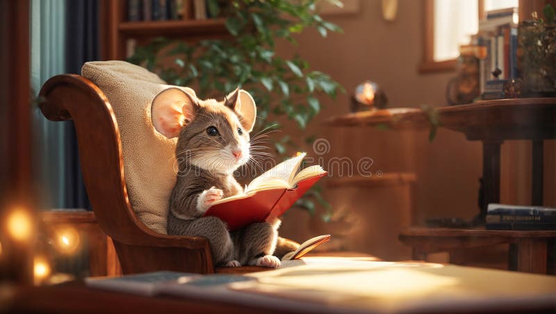 Cute Cartoon Mouse Reading Book Stock Illustrations – 229 Cute Cartoon ...
