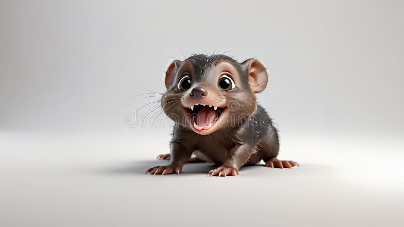 Cute Cartoon Mouse Smiling. Stock Illustration - Illustration of ...