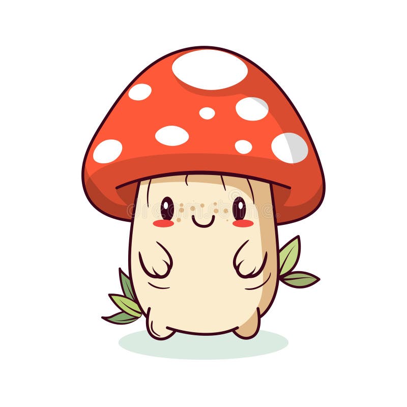 Cute Cartoon Mushroom Sticker Pack for Kids. Vector. Stock Vector ...