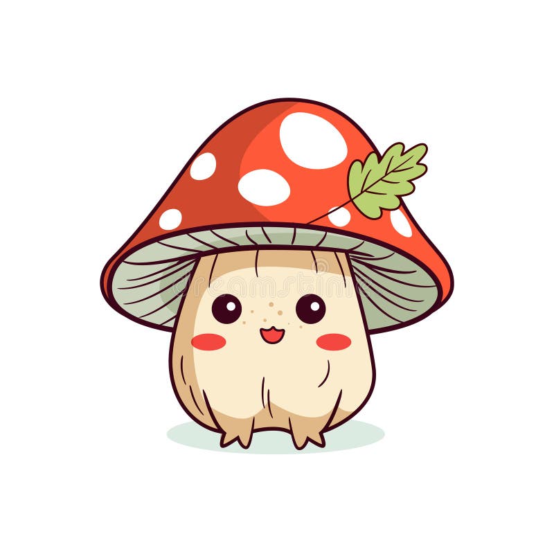 Cute Cartoon Mushroom Sticker Pack for Kids. Vector. Stock Vector ...