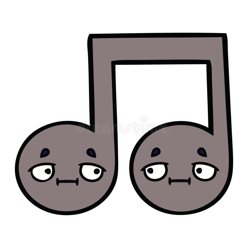 Cute Cartoon of a Musical Note Stock Vector - Illustration of cute ...