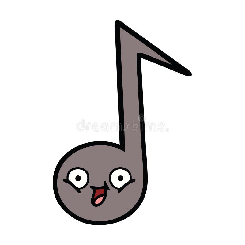 Cute cartoon musical note stock vector. Illustration of freehand ...