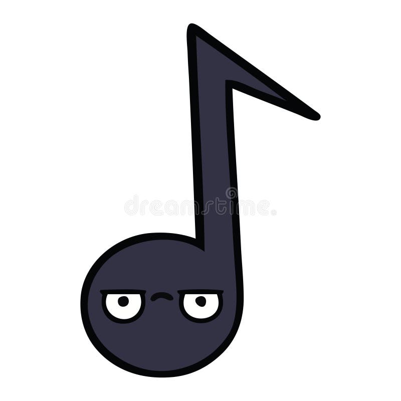 Cute Cartoon of a Musical Note Stock Vector - Illustration of drawing ...