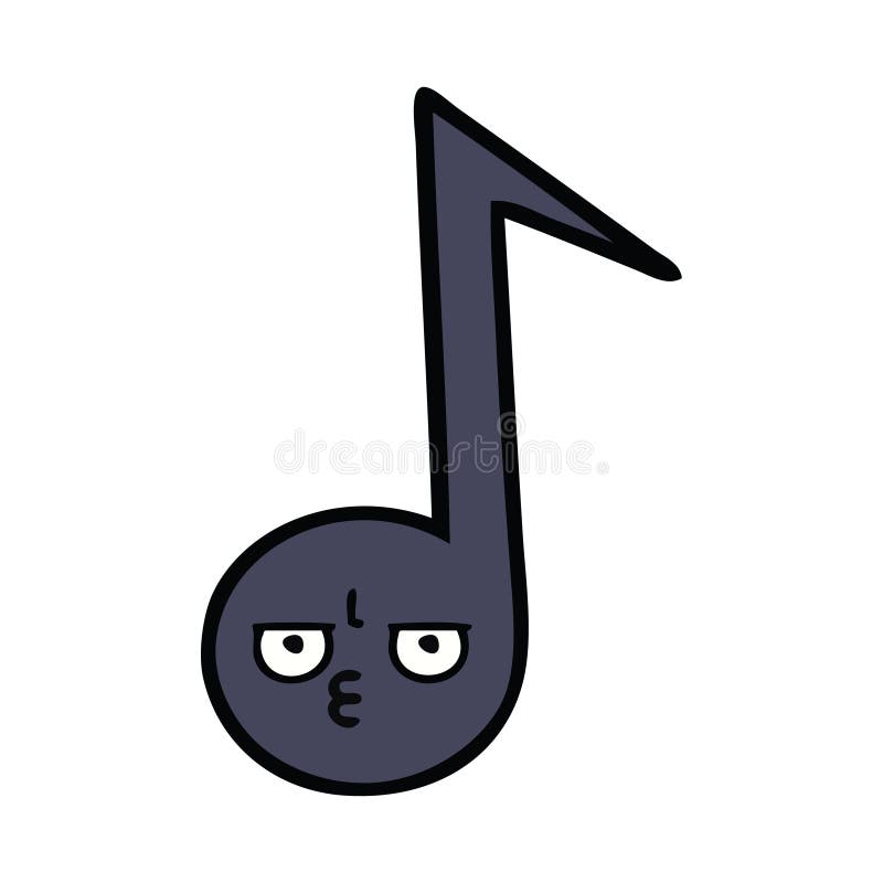 Cute Cartoon of a Musical Note Stock Vector - Illustration of clipart ...