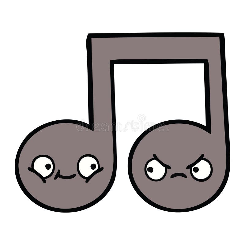 Cute Cartoon of a Musical Note Stock Vector - Illustration of quirky ...