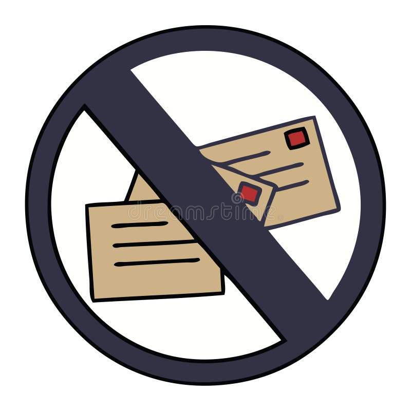 Cute cartoon no post sign stock vector. Illustration of drawing - 147721406