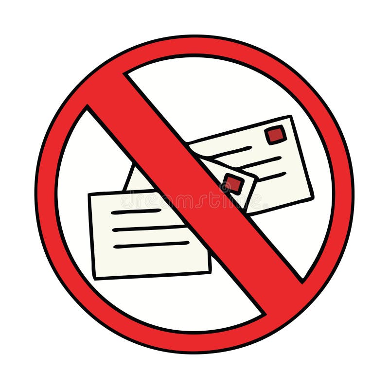 Cute cartoon no post sign stock vector. Illustration of drawing - 147726016