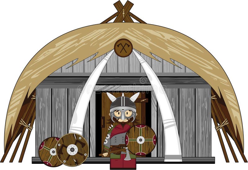 Cute Cartoon Norse Viking stock vector. Illustration of horns - 94699194