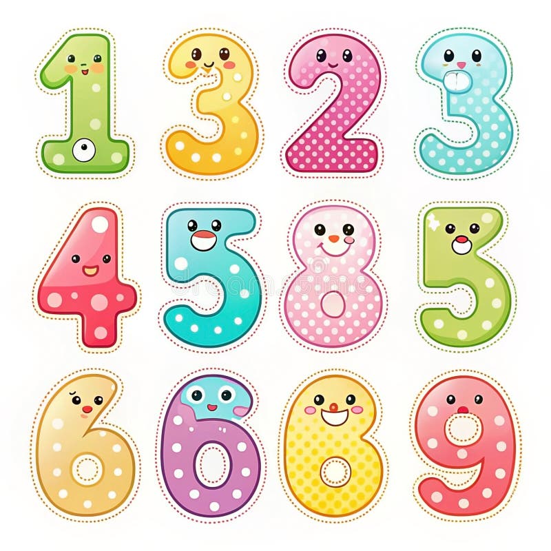 Cartoon Numbers 1 10