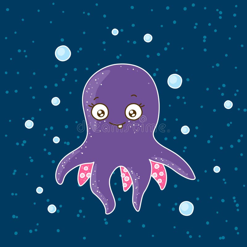 Blue Octopus Cartoon Stock Illustrations – 6,094 Blue Octopus Cartoon ...
