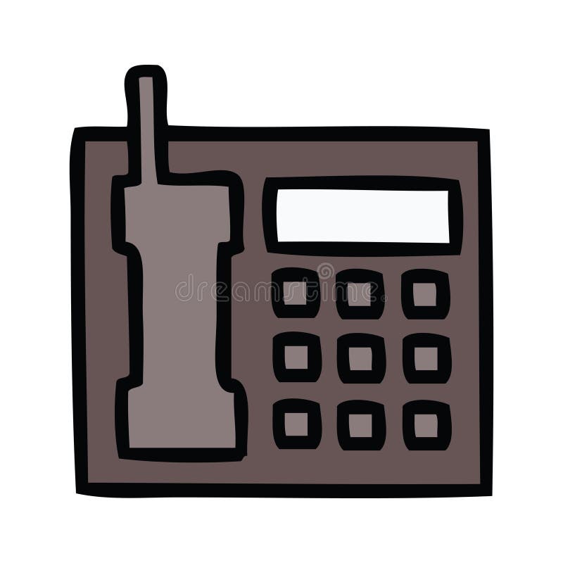 Cute Cartoon Office Telephone Stock Vector - Illustration of cute ...