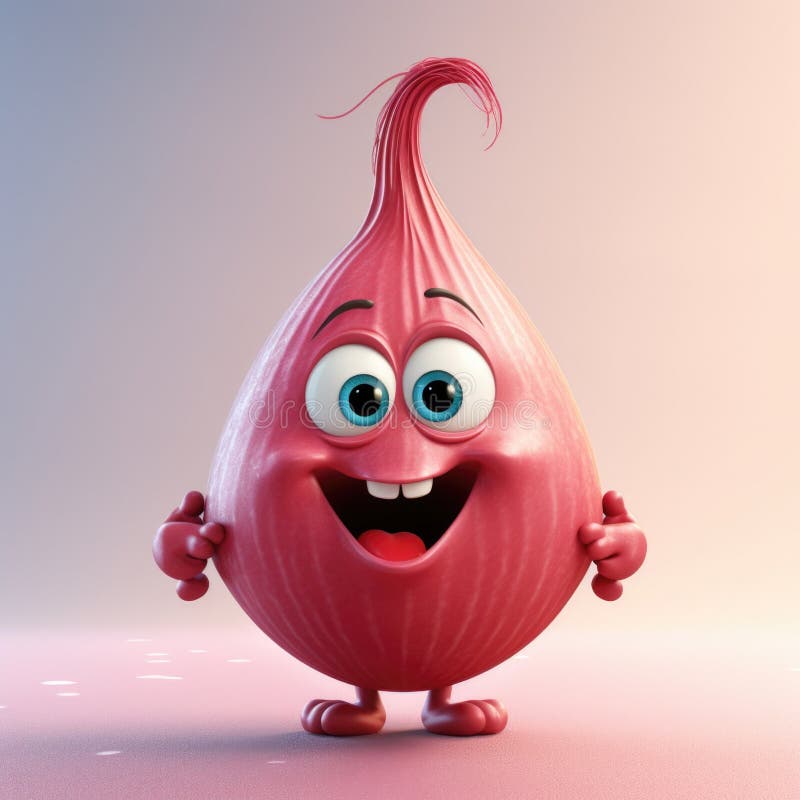 Cute Cartoon Onion Character Stock Illustration - Illustration of happy ...