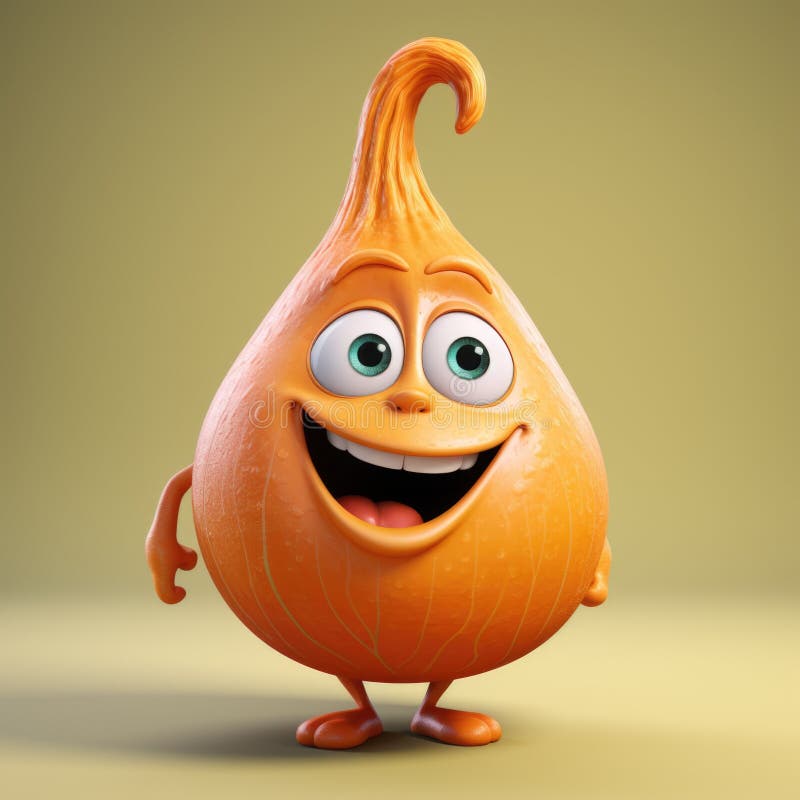 Cute Cartoon Onion Character Stock Illustration - Illustration of ...