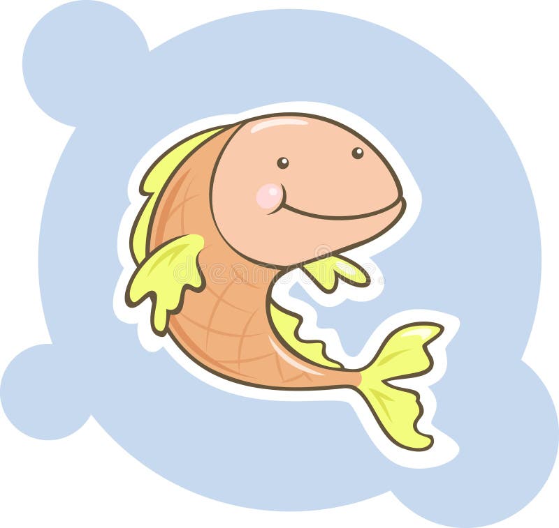 Cute cartoon orange fish stock vector. Illustration of orange - 80594795