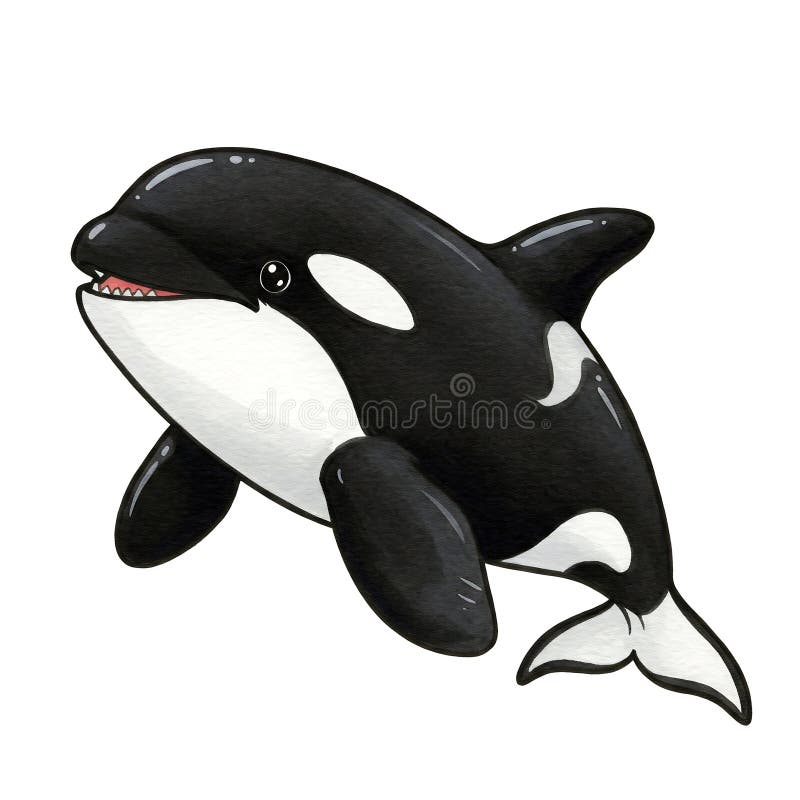 Cute orca fish cartoon stock vector. Illustration of computer - 302105430