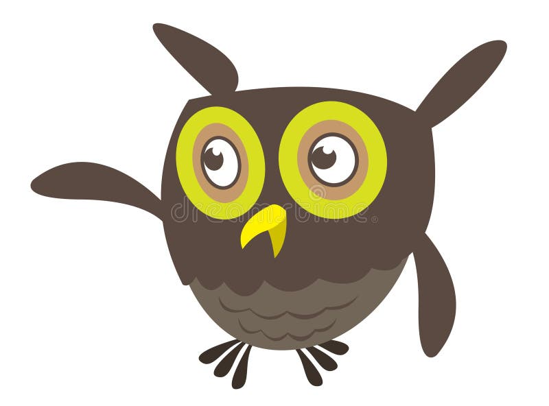 Cute cartoon owl pointing stock illustration. Illustration of owls ...