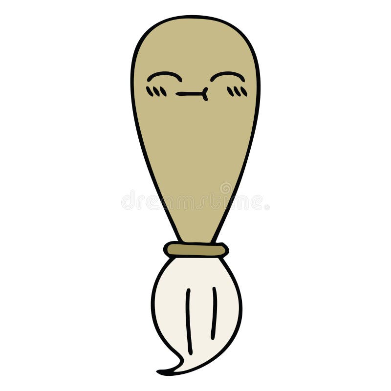 Cute cartoon paint brush stock vector. Illustration of drawing - 147646201