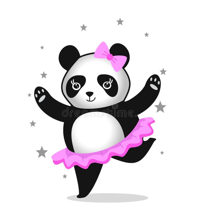 Cute Cartoon Panda Dancer. Vector Illustration. Stock Illustration ...