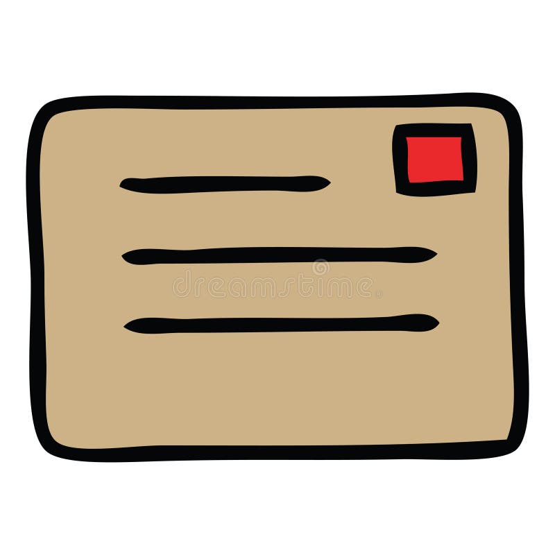 Cute Cartoon of a Paper Envelope Stock Vector - Illustration of drawing ...