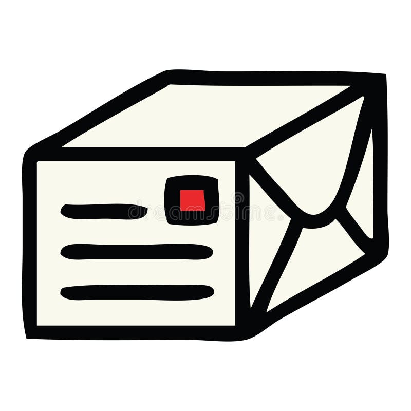 Cute cartoon paper parcel stock vector. Illustration of mail - 147720698