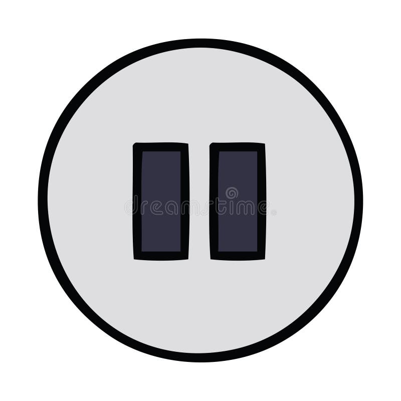Cute cartoon pause button stock vector. Illustration of retro - 147631176