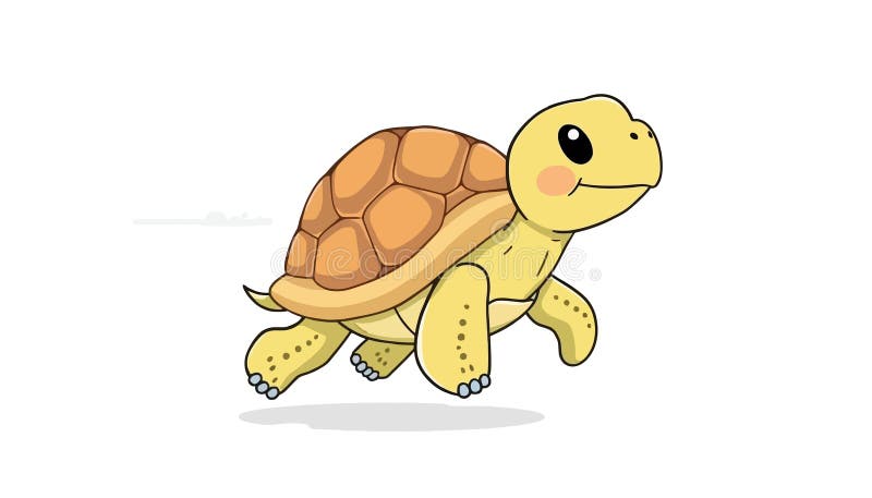 Cute Cartoon of Peaceful Turtle Running Generated with AI Stock Vector ...