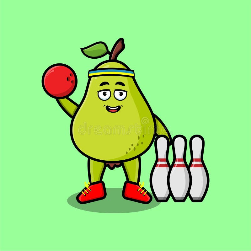 Cute Cartoon Pear Character in Flat Design Stock Illustration ...