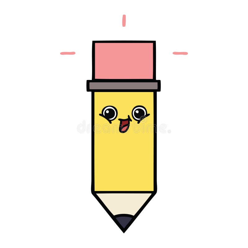 Cute cartoon pencil stock vector. Illustration of notes - 147738521