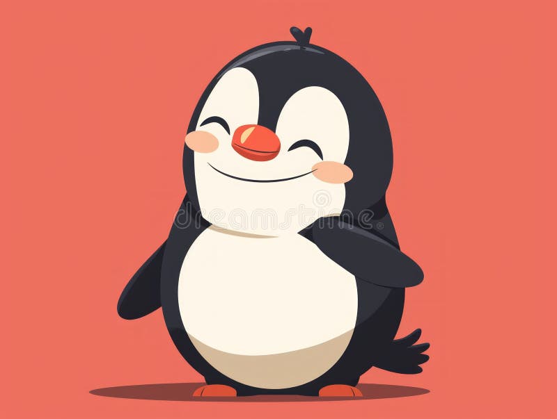 Cute Cartoon Penguin Character. Illustration in Flat Style Stock ...