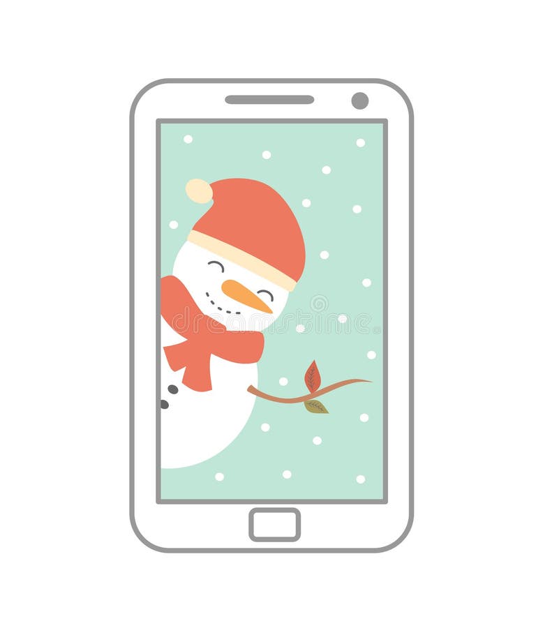 Snowman Character Smart Phone Stock Illustrations – 46 Snowman ...