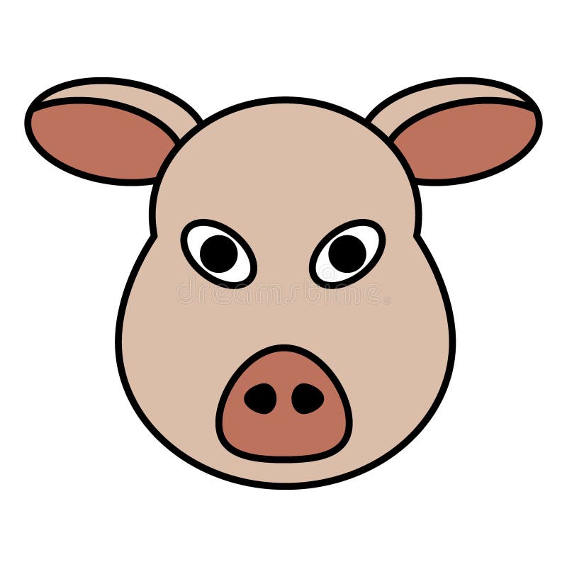 Cute Cartoon Pig Face.vector Illustration Stock Vector - Illustration ...