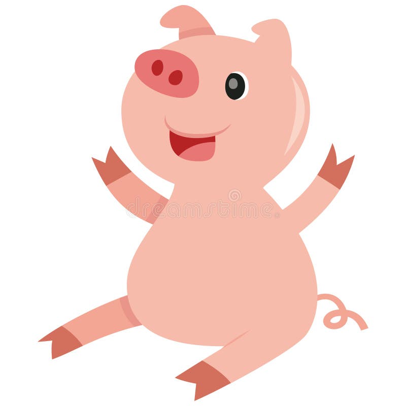 Cute Cartoon Pig stock vector. Illustration of pink - 267824535