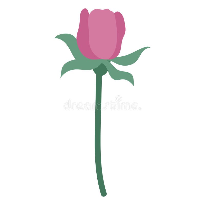 Cute Cartoon Pink Rose,Vector Hand Drawn Stock Vector - Illustration of ...