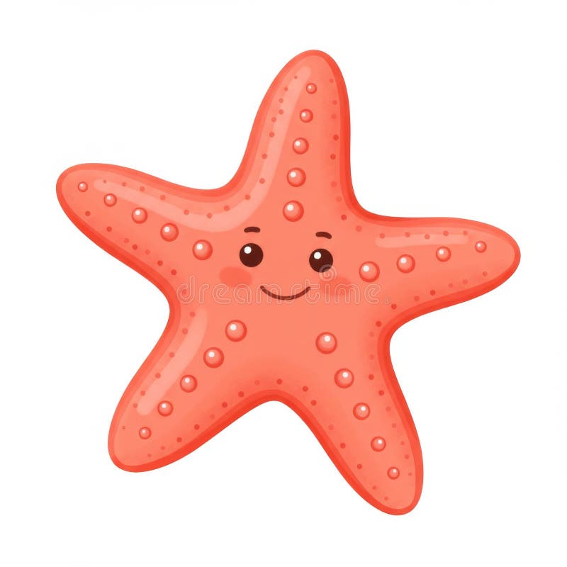 Cute Cartoon Pink Starfish Illustration Stock Illustration ...