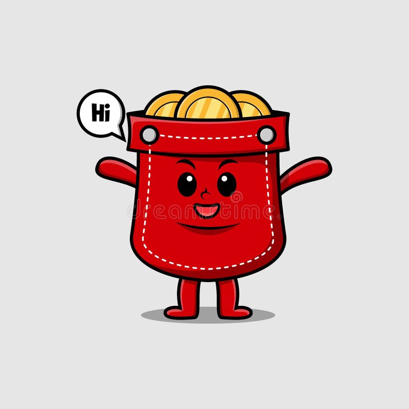 Cute Cartoon Pocket with Happy Expression Stock Vector - Illustration ...