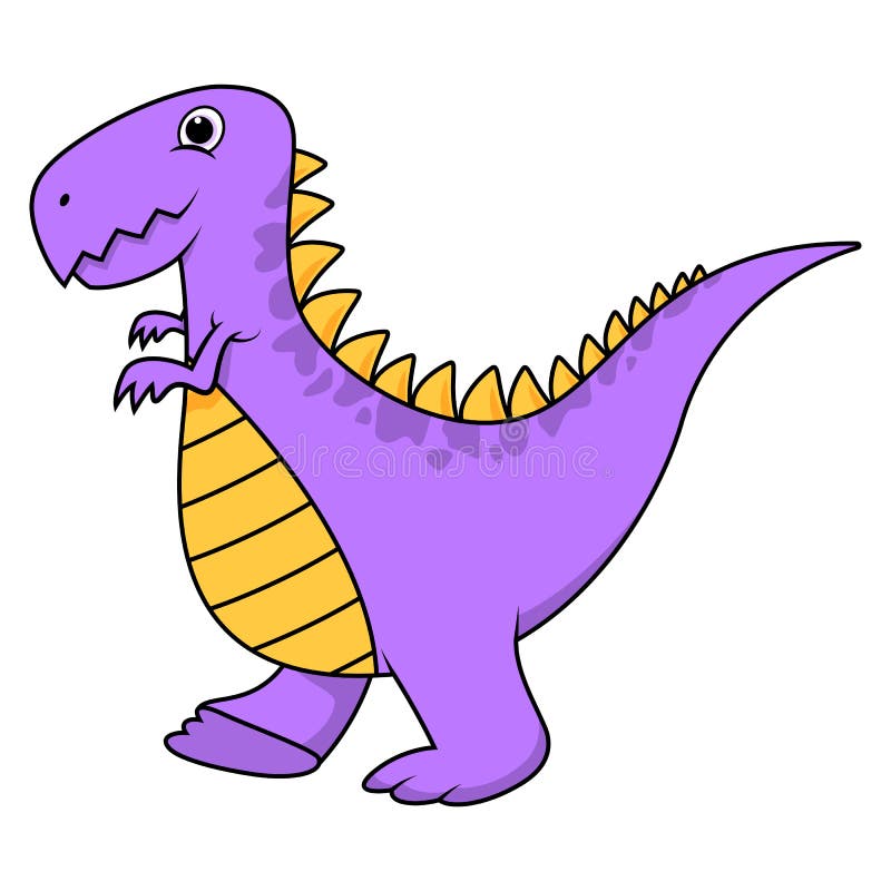 Cute Cartoon Purple Dinosaur Isolated Stock Illustrations – 559 Cute ...
