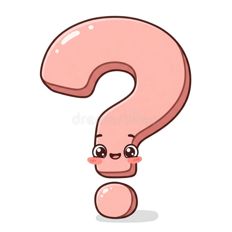 Cute Cartoon Question Mark with a Smiling Face Stock Illustration ...