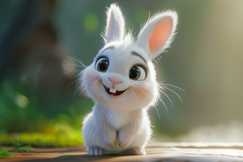 Cute Cartoon Rabbit Character with Big Eyes Stock Image - Image of hunt ...