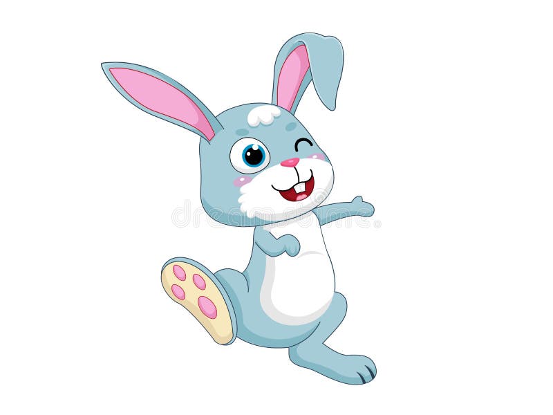 Cute Cartoon Rabbit Characters Vector Illustration Cartoon Style
