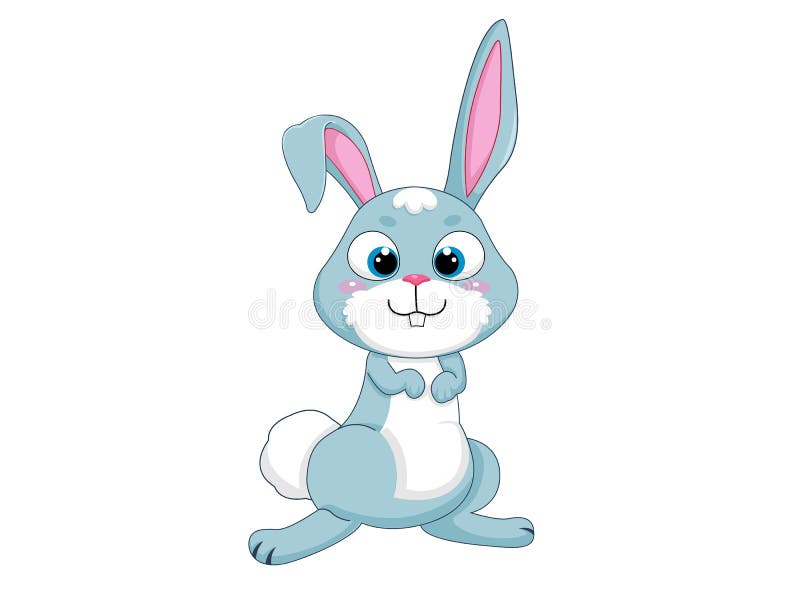 Rabbit Characters. White Furry Hares Isolated on White Background ...