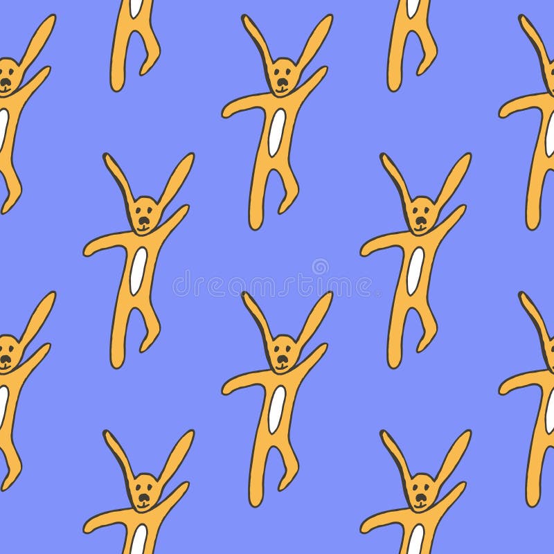 Cute Strange Weird Cartoon Rabbit Isolated on White Background. Vector ...