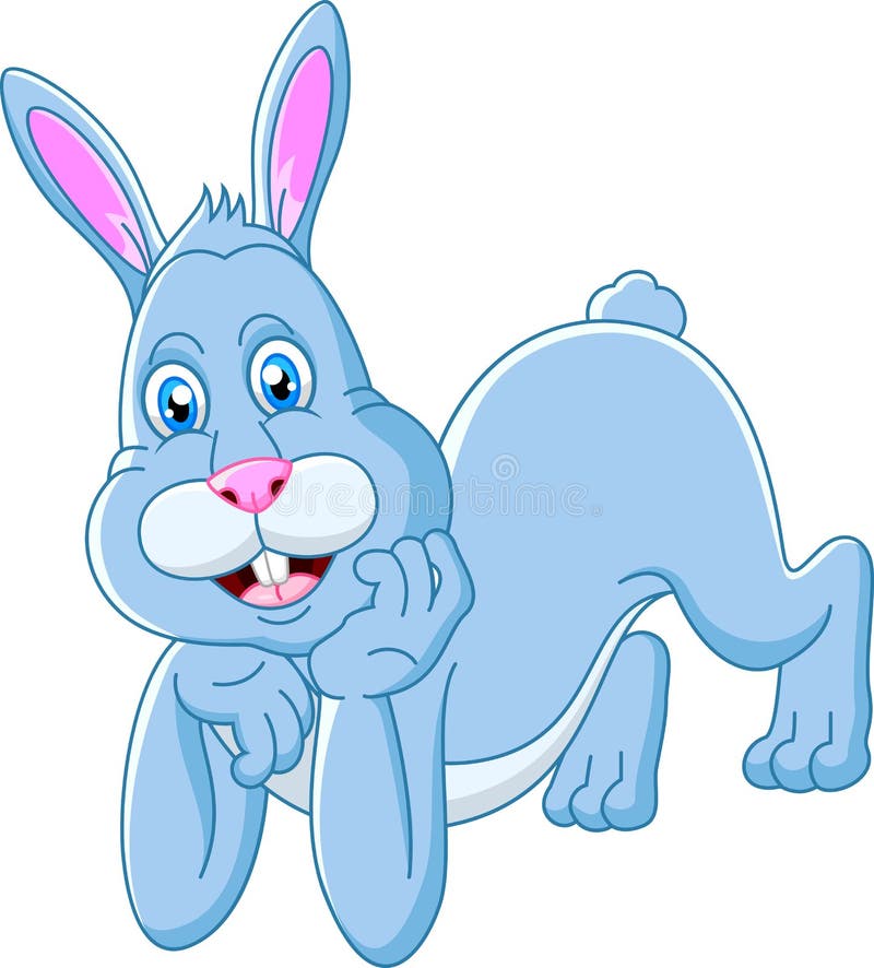 Cute Cartoon Rabbit Lying Down Stock Vector - Illustration of comic ...