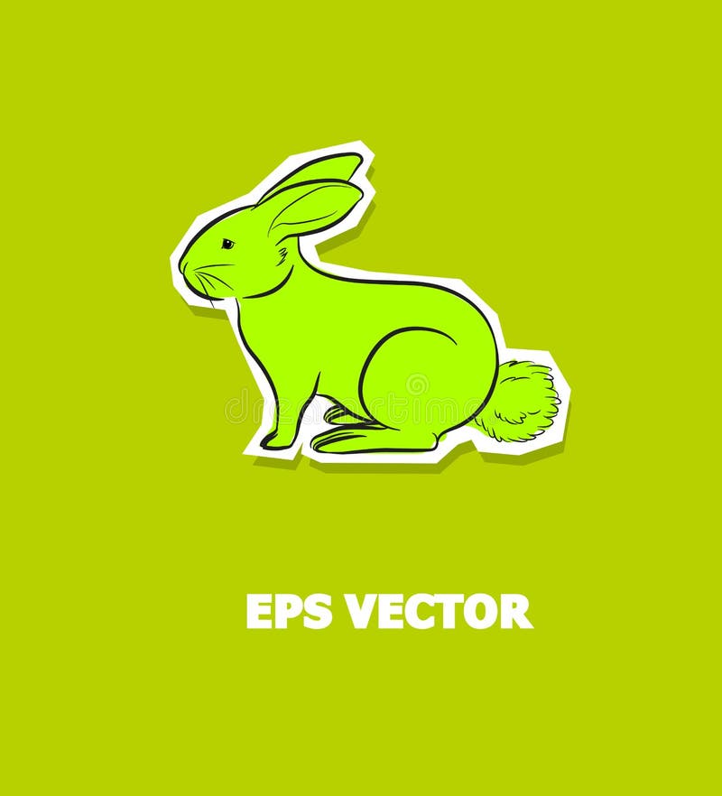 Cute Cartoon Rabbit Sticker Vector Stock Vector - Illustration of farm ...