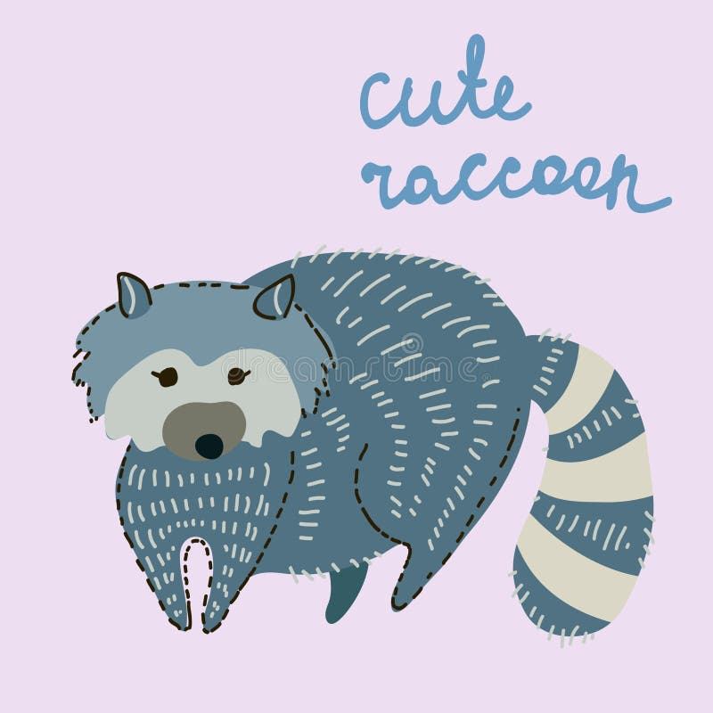 Cute cartoon raccoon stock illustration. Illustration of pose - 30818081
