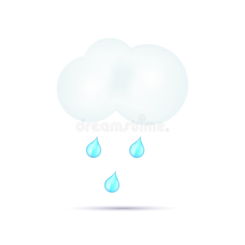 Cute Cartoon Rainy Cloud. Vector Illustration Stock Vector ...