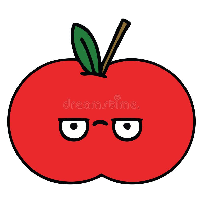 Cute cartoon red apple stock vector. Illustration of healthy - 147724464