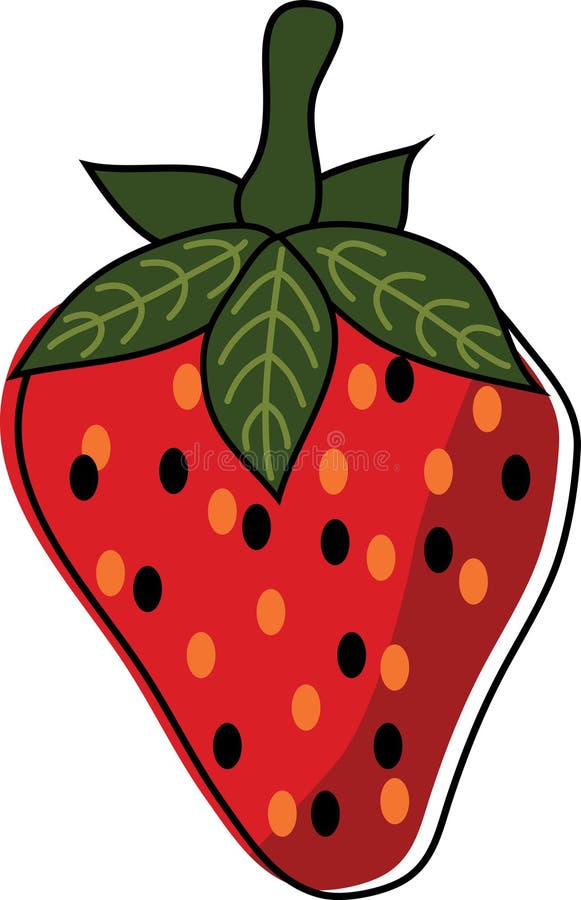 Cute Cartoon Red Berry Strawberry Stock Vector - Illustration of summer ...