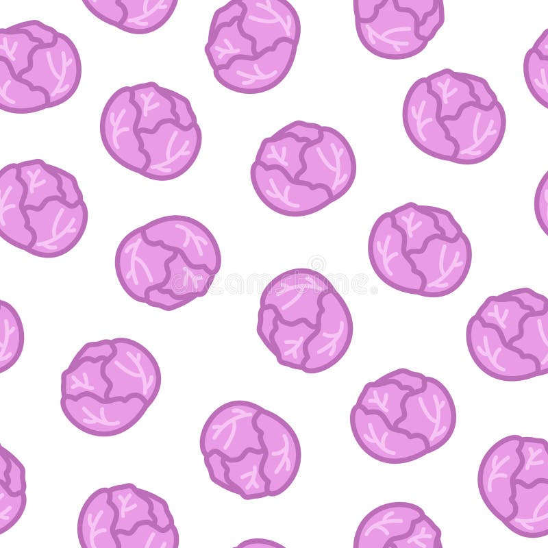 Cute Cartoon Red Cabbage Vector Pattern Stock Vector - Illustration of ...