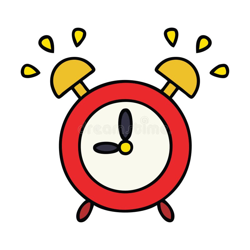 Cute Cartoon Ringing Alarm Clock Stock Vector - Illustration of cute ...